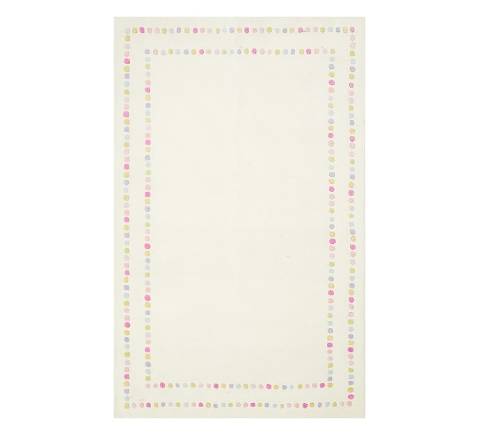 Rainbow Pearl Dot Border Rug | Pottery Barn Kids