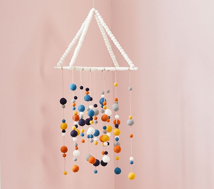 west elm x pbk Felted Pom-Pom Modern Baby Mobile | Pottery Barn Kids