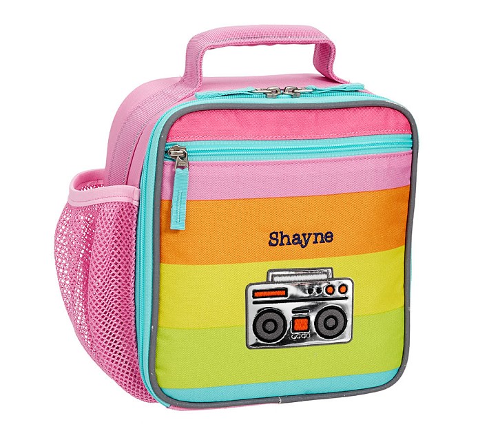 Fairfax Pink/Rainbow Stripe, Metallic Boom Box | Pottery Barn Kids