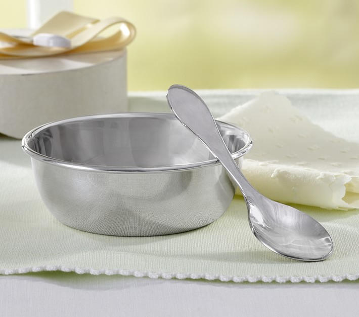 Silver Keepsake Spoon & Bowl Set | Pottery Barn Kids
