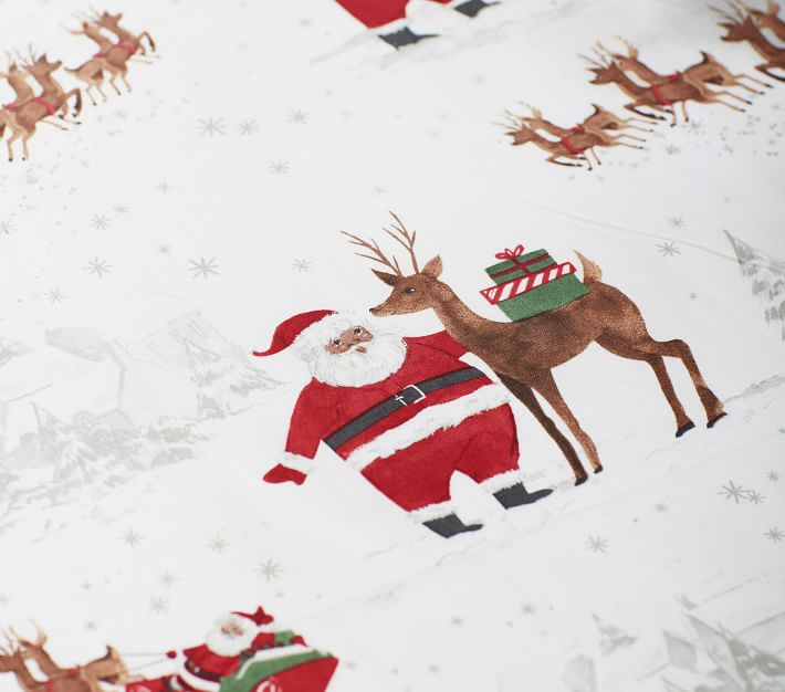 Organic Heritage Santa Kids' Sheet Set | Pottery Barn Kids
