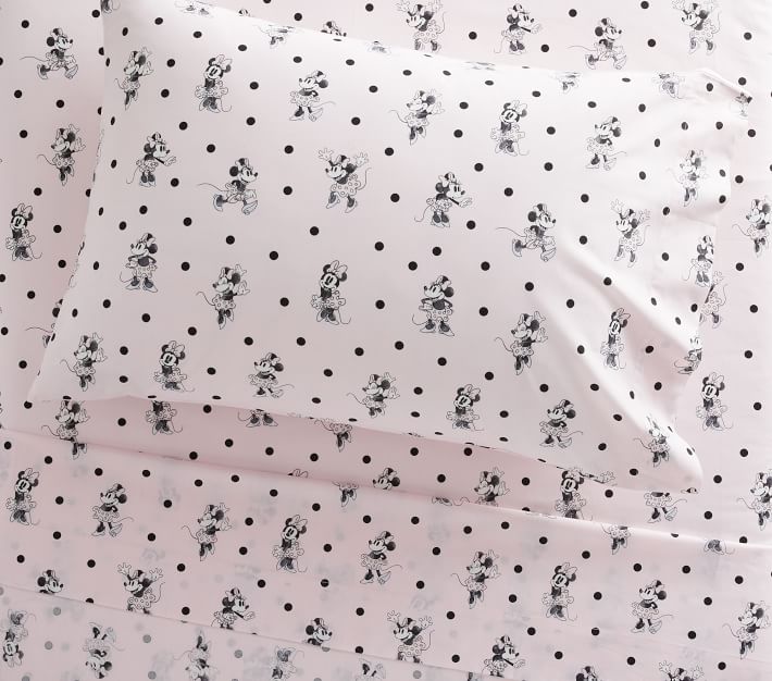 Disney Minnie Mouse Organic Sheet Set & Pillowcases | Pottery Barn Kids