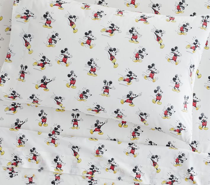 Disney Mickey Mouse Organic Sheet Set & Pillowcases | Pottery Barn Kids