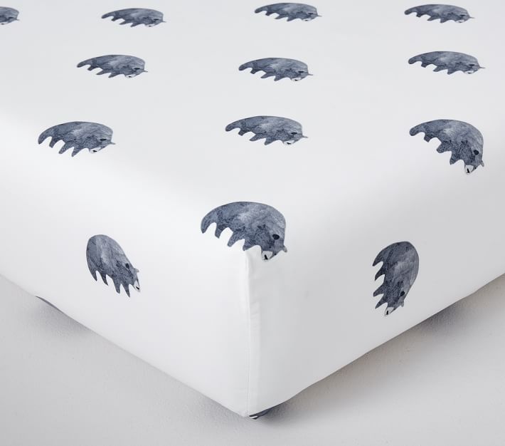Organic Asher Bear Crib Sheets | Pottery Barn Kids