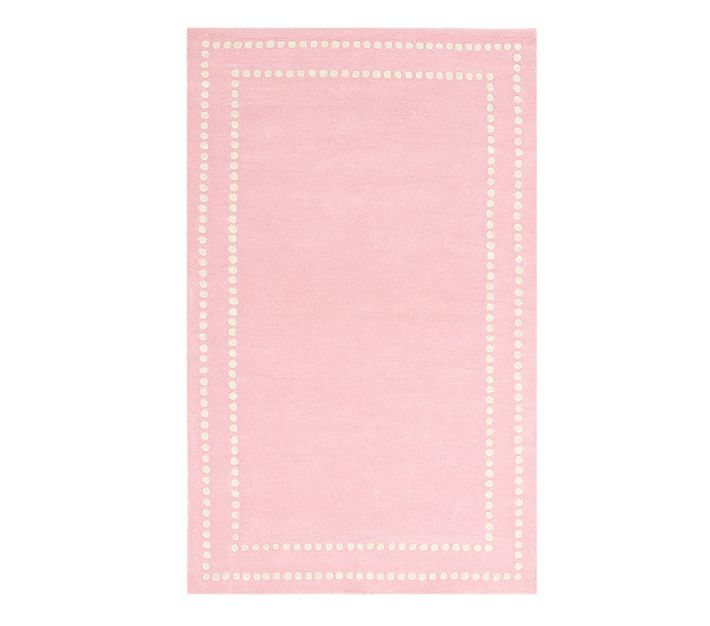 Girls Pearl Dot Border Rug | Solid Color Rug | Pottery Barn Kids