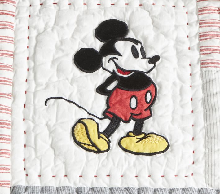 Disney Mickey Mouse Patchwork Toddler Bedding | Pottery Barn Kids