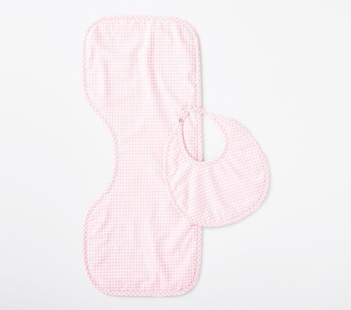Gingham Bib & Burp Cloth Set | Pottery Barn Kids