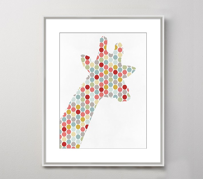 Giraffe Pattern I Framed Art | Pottery Barn Kids