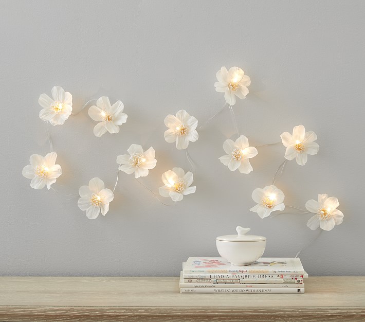 Crepe Paper Flower String Lights | Pottery Barn Kids