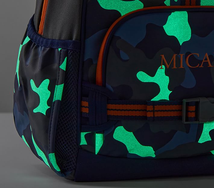 Mackenzie Blue Gray Camo Glow-in-the-Dark Backpacks | Pottery Barn Kids