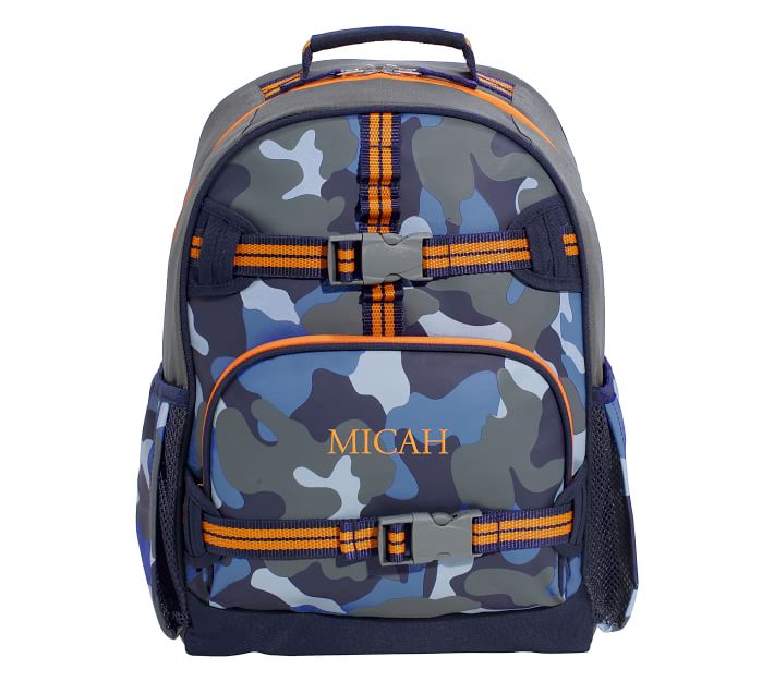 Mackenzie Blue Gray Camo Glow-in-the-Dark Backpacks | Pottery Barn Kids