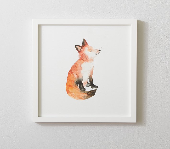 Baby Fox Framed Art | Pottery Barn Kids