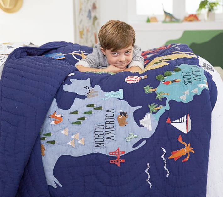 World Map Quilt & Shams | Pottery Barn Kids