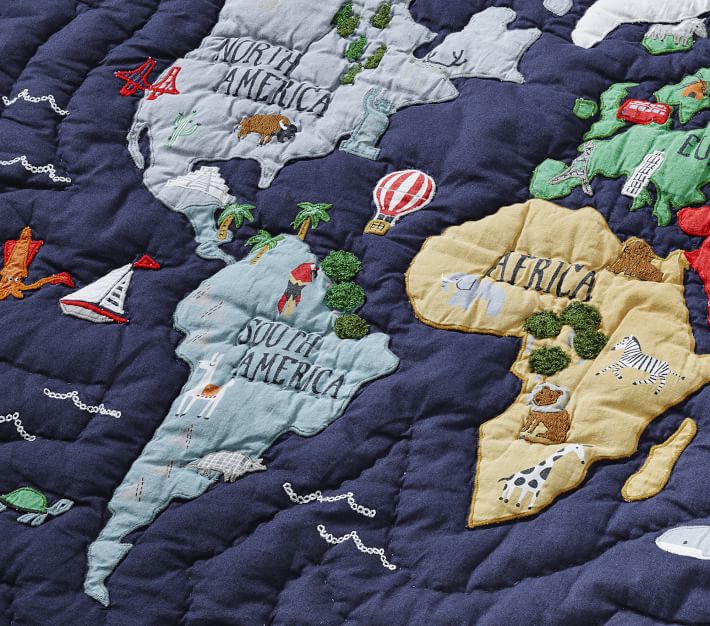 World Map Toddler Bedding | Pottery Barn Kids
