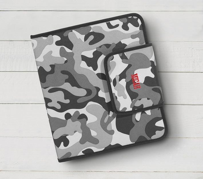 Mackenzie Grey Classic Camo Homework Holder | Pottery Barn Kids