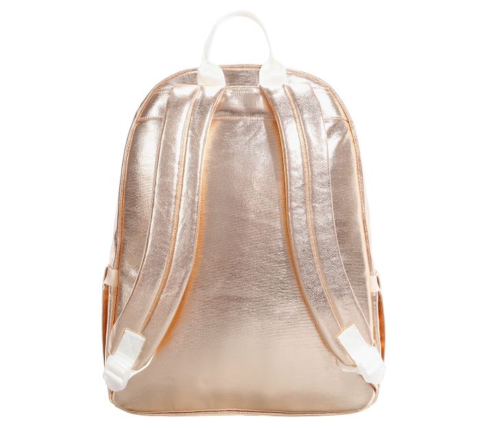 Colby Rose Gold Metallic Sherpa Backpacks | Pottery Barn Kids