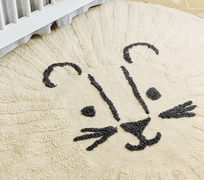 Machine Washable Wool Lion Rug | Pottery Barn Kids