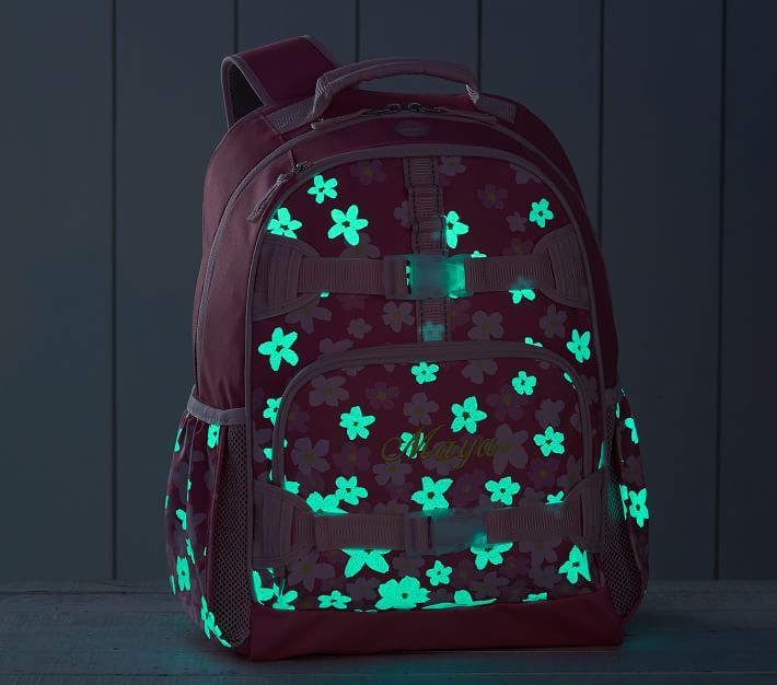 Mackenzie Pink Falling Flowers Glow-in-the-Dark Backpacks | Pottery ...