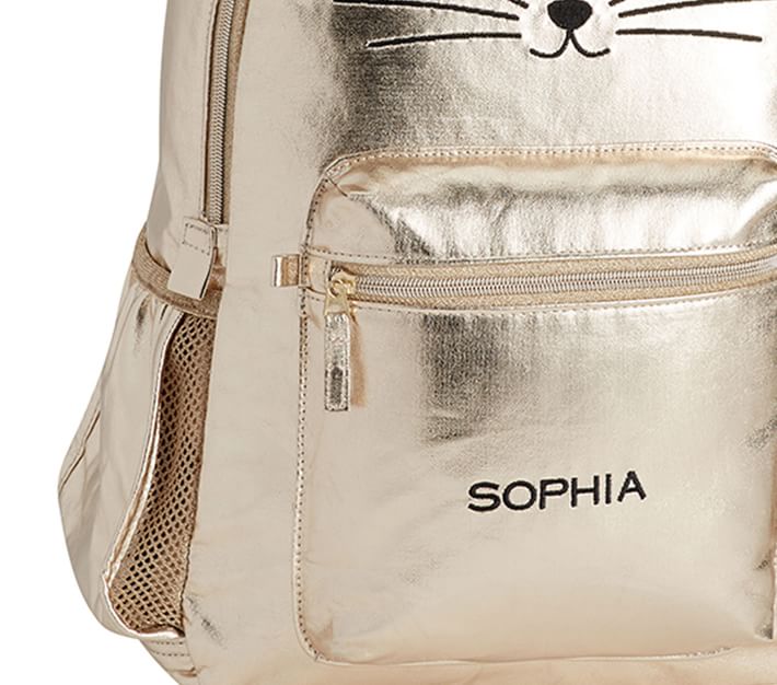 The Emily & Meritt Gold Kitty Kids Backpack | Pottery Barn Kids