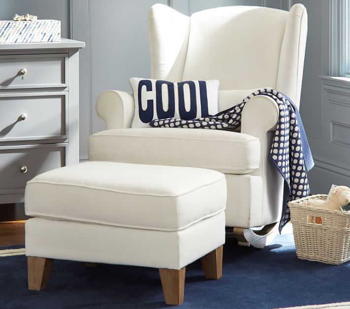Wingback Rocking Chair & Ottoman | Pottery Barn Kids