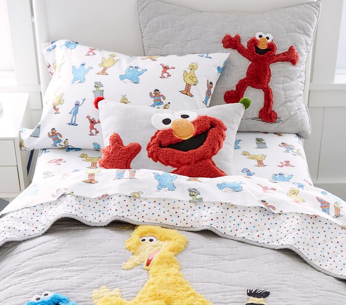 Sesame Street® Organic Sheet Set & Pillowcases | Pottery Barn Kids
