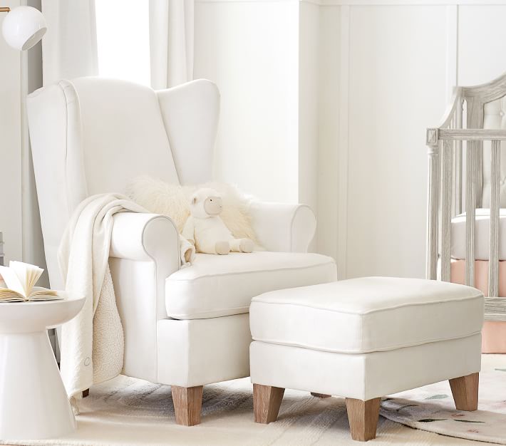 Wingback Rocking Chair & Ottoman | Pottery Barn Kids