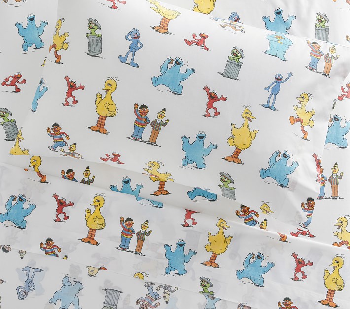 Sesame Street® Organic Sheet Set & Pillowcases | Pottery Barn Kids