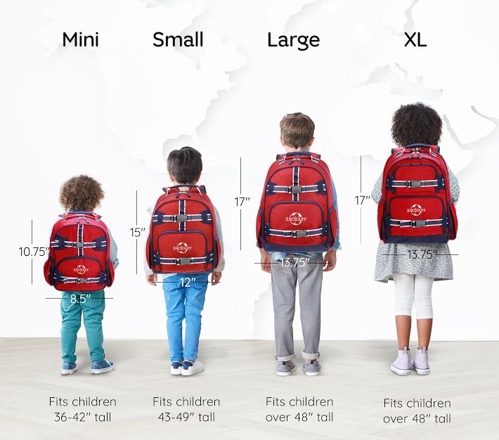 Red Navy Trim Solid Kids Backpacks | Pottery Barn Kids
