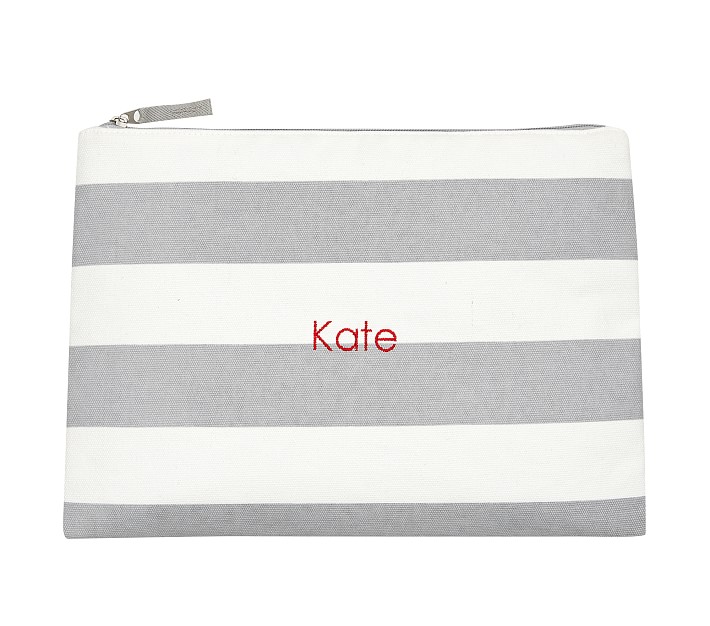 Mark & Graham x pbk Gray Rugby Stripe Wet/Dry Bag | Pottery Barn Kids