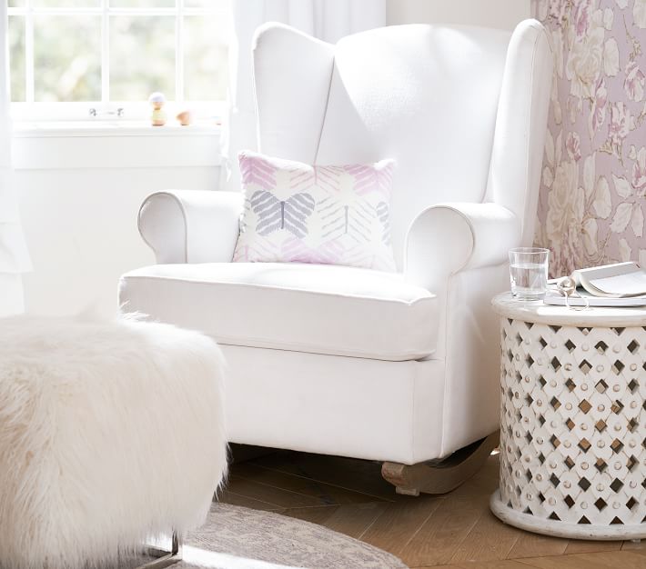 Wingback Rocking Chair & Ottoman | Pottery Barn Kids