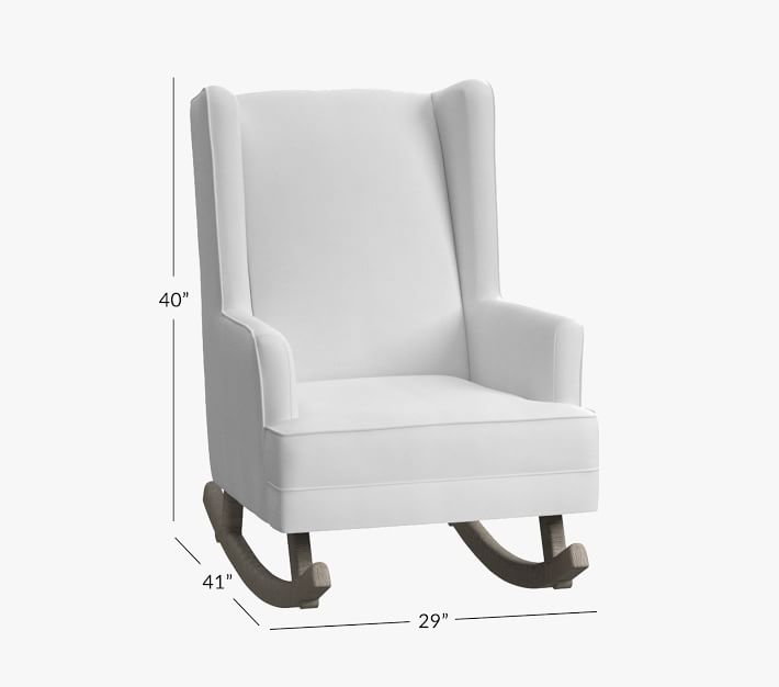 Modern Wingback Rocking Chair & Ottoman | Pottery Barn Kids