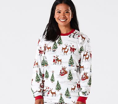 Santa Tight Fit Adult Christmas Pajamas | Pottery Barn Kids