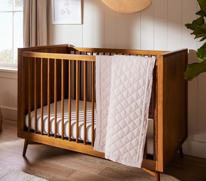 West Elm X PBK Mid-Century Convertible Baby Crib | Pottery Barn Kids