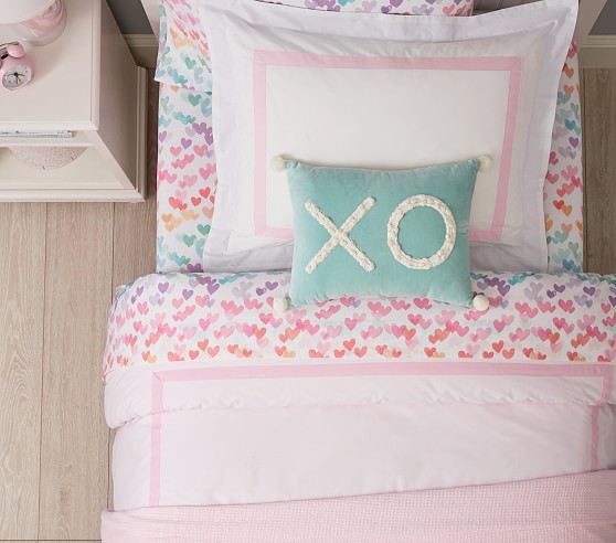 Organic Retro Heart Kids Sheets | Pottery Barn Kids
