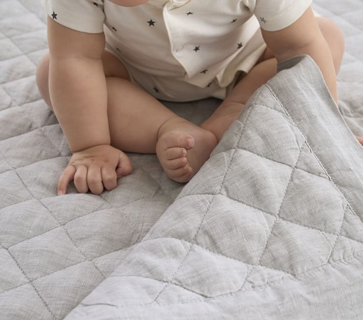 European Linen Baby Quilt | Pottery Barn Kids