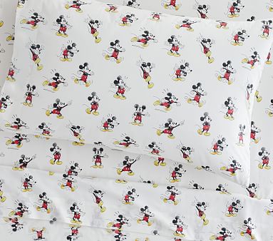 Disney Mickey Mouse Organic Sheet Set & Pillowcases | Pottery Barn Kids