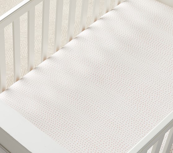 Gold Falling Dot Modern Crib Sheet | Pottery Barn Kids