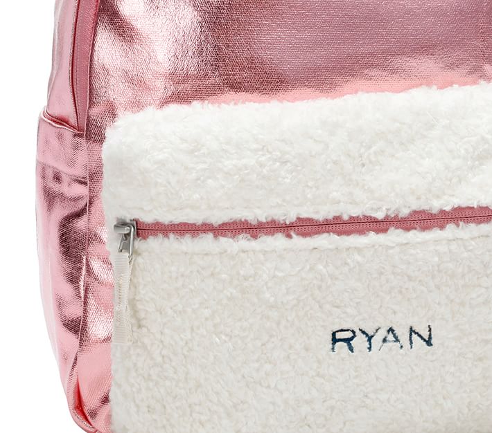 OPEN BOX: Colby Pink Metallic Sherpa Backpacks | Pottery Barn Kids