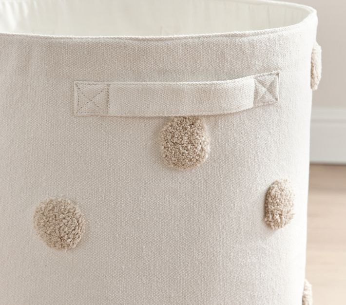 Embroidered Dot Hamper | Pottery Barn Kids