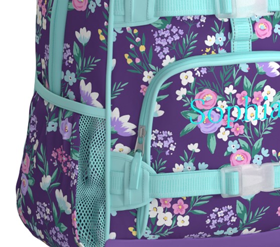 Mackenzie Purple Flower Bouquet Kids Backpack | Pottery Barn Kids