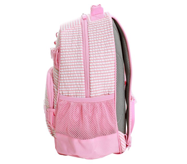Mackenzie Bright Pink Seersucker Backpacks | Pottery Barn Kids
