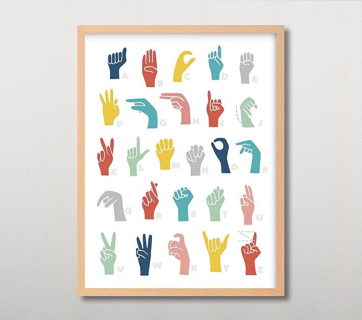 Minted® American Sign Language ABCs Wall Art by Jessie Steury | Pottery ...