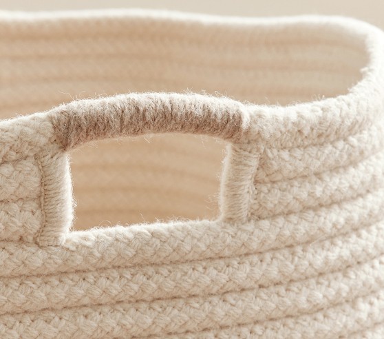 OPEN BOX: Wool Blend Square Hamper with Cutout Handles | Pottery Barn Kids