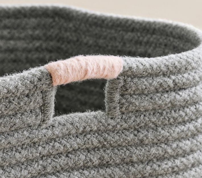 OPEN BOX: Wool Blend Square Hamper with Cutout Handles | Pottery Barn Kids