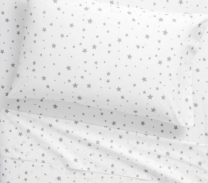 Organic Shining Star Glow-In-The-Dark Kids Sheet Set | Pottery Barn Kids