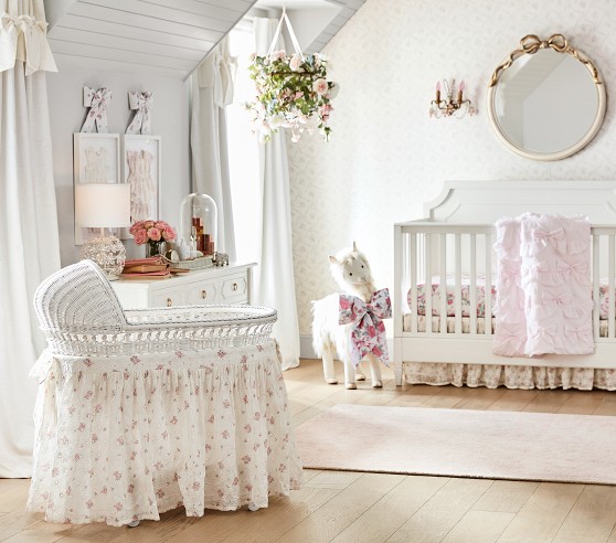 LoveShackFancy Printed Eyelet Bassinet Skirt | Pottery Barn Kids