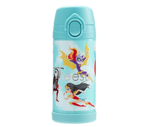 DC Girl Superheroes Glow-in-the-Dark Kids Water Bottles | Pottery Barn Kids