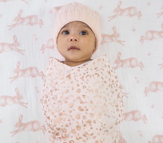 Metallic Muslin Butterfly Swaddle Set | Pottery Barn Kids