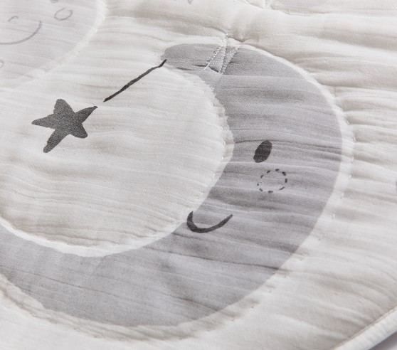 Skye Moon & Stars Muslin Travel Play Mat | Pottery Barn Kids
