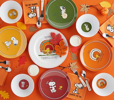 Peanuts® Thanksgiving Plates | Kids Table Decor | Pottery Barn Kids